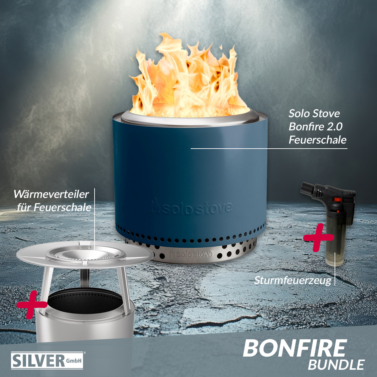 Solo Stove BONFIRE 2.0 Water Bundle inkl. Edelstahl Wärmeverteiler ...