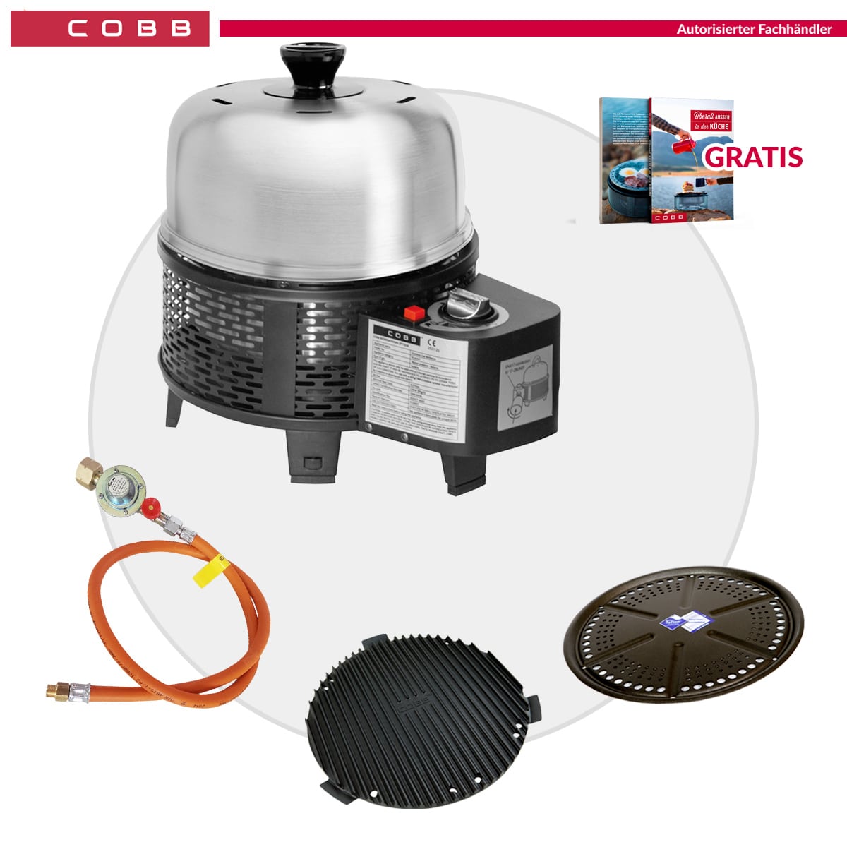 Cobb Gas Grill PRO BLACK inkl. Grillplatte ~ 4-teilig ...